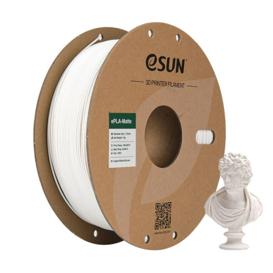 eSun PLA Matte Blanc 1Kg - Filament PLA mat esthétique - Polyfab3D